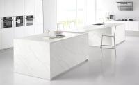China Artificial White Calacatta Quartz Stone With Kitchen Countertop for sale