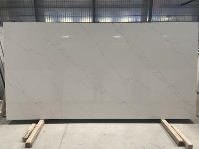 China NSF White Man Made Quartz Tile Countertop Big Slab for sale