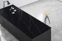 China Black Quartz Vanity Top Sample Arctic White Color Undermount Sinks for sale