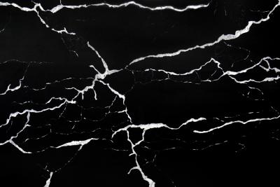China Black 15MM Calacatta Quartz Stone Lightning Patterned Quartz Slab for sale