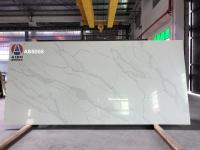 China 6.5Mohs White Calacatta Quartz Kitchen Tops Solid Surface 3000*1600 for sale