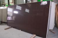 China NSF Light Crusty Brown Artificial Quartz Slabs Easy Stain For Kitchen Top for sale