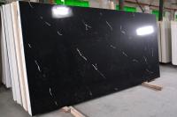 China Light Black Artificial Calacatta Quartz Stone Sheet Easy Clean For Kitchen Top for sale