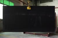 China High Antifouling  Engineered Artificial Quartz Stone Pure Black Surface 6.5Mohs Hardness for sale