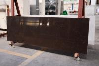 China Kitchen Countertop Solid Surface Artificial Quartz Stone Black Mirror Color Island for sale