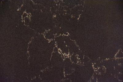 China Kitchen Countertop Solid Surface Artificial Quartz Stone Black Mirror Color Island for sale