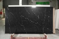 China Building Materials Black 12MM Calacatta Quartz Slab With Countertop for sale