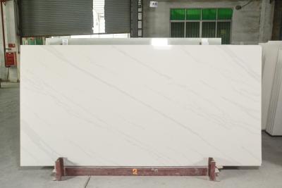 China White Anti Skid Artificial Quartz Stone Table 6.5 Mohs Hardness Wear Resistant 3000x1400mm for sale