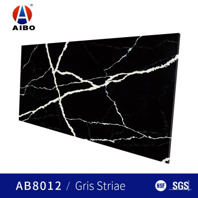 China Heat Resistant Calacatta Black Quartz Stone Tops for Kitchen Design for sale