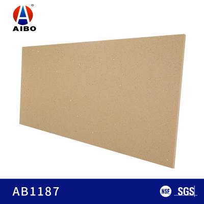China British Tan Glass Quartz Countertop Slab 3000x1400mm 12mm Thick for sale