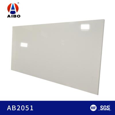 China Dirty White 15mm Glass Quartz Stone Slab Non Porous Worktop for Home Kitchen Countertop for sale