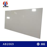 China 3000*4000*20MM Light Grey Glass Wall Panel Quartz Stone Floor Wall for sale