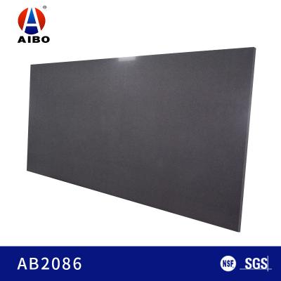 China Grey Glossy 3200x1800mm Speckled Kitchen Countertop Glass Quartz Slab 6-30mm for sale