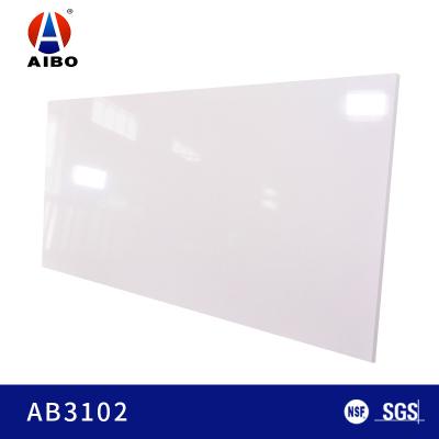 China Spotless 3000x1600mm Plain White Artificial Quartz Stone Countertop - 6mm to 30mm Thickness Options for sale