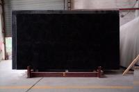 China Acid Resistant Black Quartz Countertops 93% Quartz Content with NSF SGS Certification in 3200x1600mm Sizes for sale