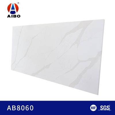China Engineered Quartz  Stone  Polished 3200*1800 Calacatta White Quartz for sale
