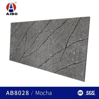 China Light Grey Modern Artificial 3000*1400 Calacatta Quartz Slab Home Design for sale