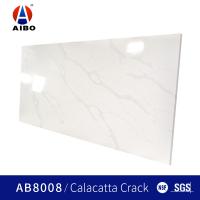 China White Calacatta Quartz Countertop 18mm Thick - 3200×1800mm Jumbo Slabs with Grey Veining for sale