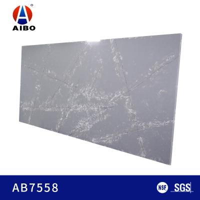 China White Snowflake Pattern Grey Calacatta Quartz Stone 3000*1500MM for sale