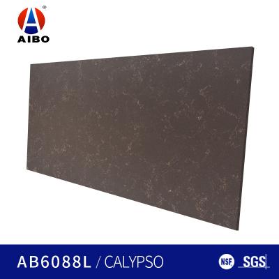 China Vanity Countertop Artificial Quartz Stone Black Color NSF 20CM for sale