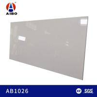 China 3200*1800*15MM Snowfall White Recycled Glass Wall Panel Quartz Slab for sale