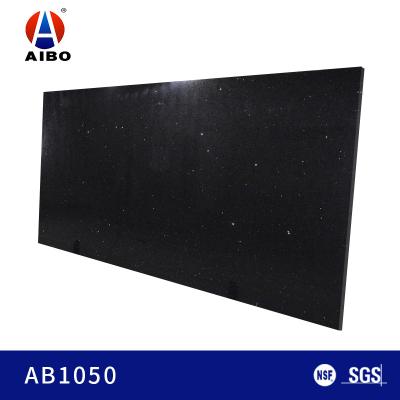 China 20MM Cut To Size Mirror Black Glass  Quartz With Kitchen Countertop for sale