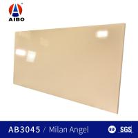 China 10mm Artificial Quartz Stone Slab for Kitchen Backsplashes Creamy Color 3000x1400mm for sale