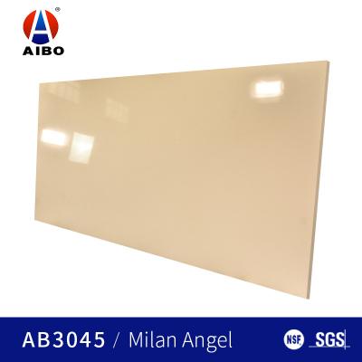 China 10mm Artificial Quartz Stone Slab for Kitchen Backsplashes Creamy Color 3000x1400mm for sale