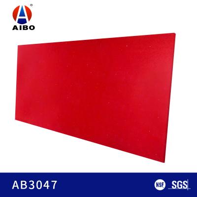 China Sparkle Red Artificial Quartz Countertop 3000x1400mm - 7.0 Mohs Hardness for Commercial Applications for sale