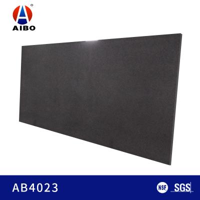 China Custom 20MM Pure Grey Artificial Quartz Stone For Restaurant Bar Top for sale