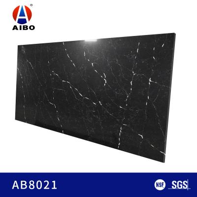 China Building Materials Black 12MM Calacatta Quartz Slab With Countertop for sale