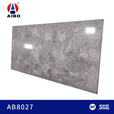 China Leathered Finish 20MM Grey Calacatta Wall Panel Quartz Surface for sale