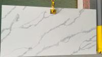 China Calacatta Quartz Stone Vanity Top 3200x1600x20mm Island Benchtop Slab for sale
