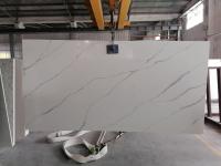 China 20mm Calacatta Quartz Stone Slab Grey Veins Polished Marble Look 3200x1600mm for sale