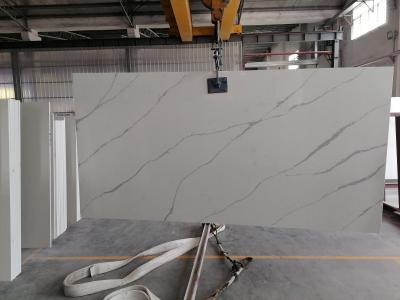 China 20mm Calacatta Quartz Stone Slab Grey Veins Polished Marble Look 3200x1600mm for sale