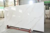 China High Hardness Antifouling White Calacatta Quartz Kitchen Countertop Stone for sale