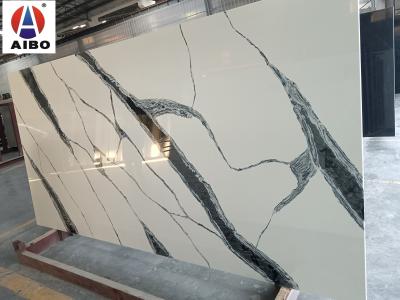 China Panda White Calacatta Quartz Stone Slab With Background Bench Top Decoration for sale