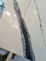 China Panda White Calacatta Quartz Stone Slab With Background Bench Top Decoration for sale