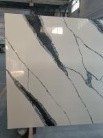 China Panda White Calacatta Quartz Stone Slab With Background Bench Top Decoration for sale