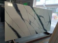 China Panda White Calacatta Quartz Stone Slab With Background Bench Top Decoration for sale
