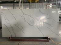 China Kitchen Calacatta Quartz Stone Slab White Background With Grey Color for sale