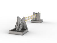 China PAS68 Impact Hinged Gate 6m Width 400mm Arm Height Hydraulic K4 Rated for sale