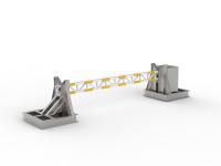 China PAS68 Impact Hinged Gate 6m Width 400mm Arm Height Hydraulic K4 Rated for sale