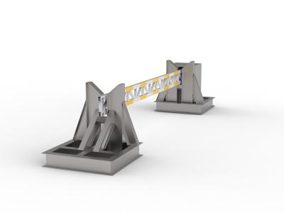 China PAS68 Impact Hinged Gate 6m Width 400mm Arm Height Hydraulic K4 Rated for sale