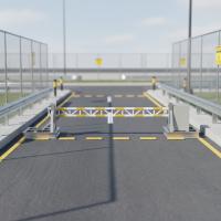 China PAS68 Impact Hinged Gate K4 Crash Rated Heavy Duty Vehicle Barrier 6m Width for sale