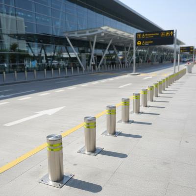China 304 Stainless Steel Automatic Rising Bollard 220V 600mm Height Traffic Management for sale