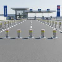 China Automatic Rising Bollard 600mm Height 219mm Diameter Hydraulic Security Bollard for Access Control for sale