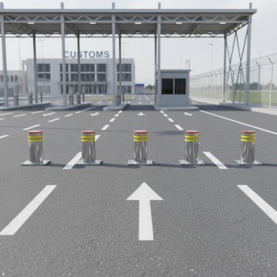 China Hydraulic Rising Security Bollard 219mm 220V Automatic Retractable Parking Barrier for sale