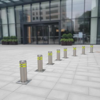 China 220V Hydraulic Rising Security Bollard 219mm Diameter IP68 Waterproof Automatic Driveway Barrier for sale