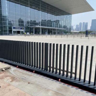 China 304+Q235 Stainless Steel Fully Automatic Rising Bollard Fence Gate 1200mm Lift IP68 for sale